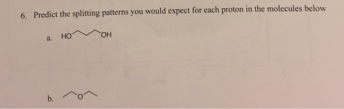 Solved Predict the splitting patterns you would expect for | Chegg.com