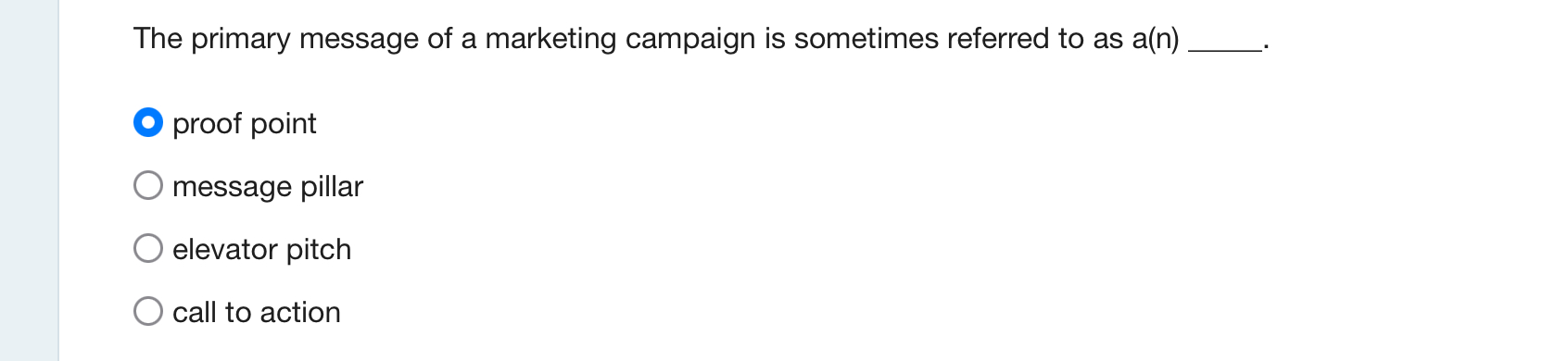 Solved The primary message of a marketing campaign is | Chegg.com