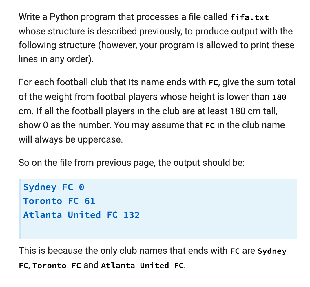Solved Write a Python program that processes a file called | Chegg.com