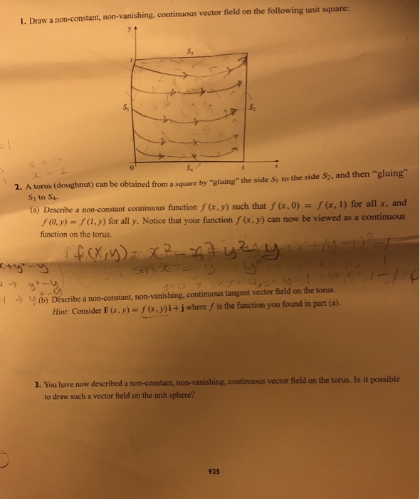 Solved I. Draw a non-constant, non-vanishing, continuous | Chegg.com