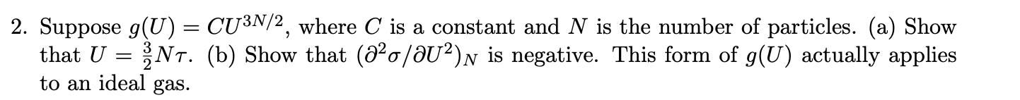 Solved Suppose g(U)=CU3N2, ﻿where C ﻿is a constant and N ﻿is | Chegg.com