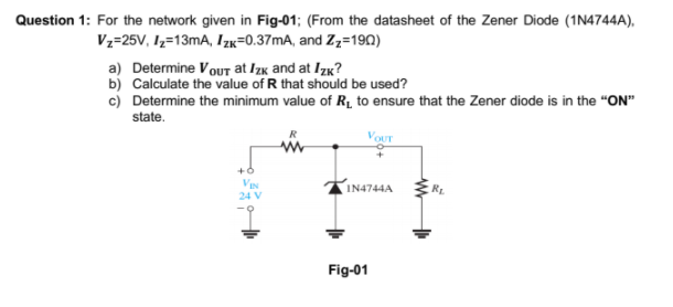 Solved Question 1: For the network given in Fig-01; (From | Chegg.com