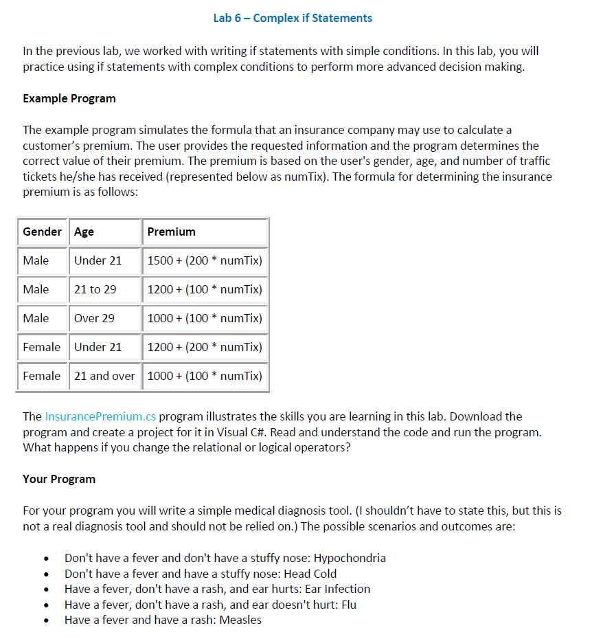 Solved In the previous lab, we worked with writing if | Chegg.com