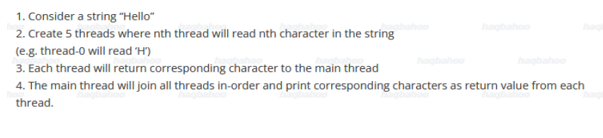 Solved 1. Consider a string "Hello" 2. Create 5 threads | Chegg.com