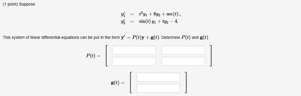 Solved (1 point) Suppose | Chegg.com