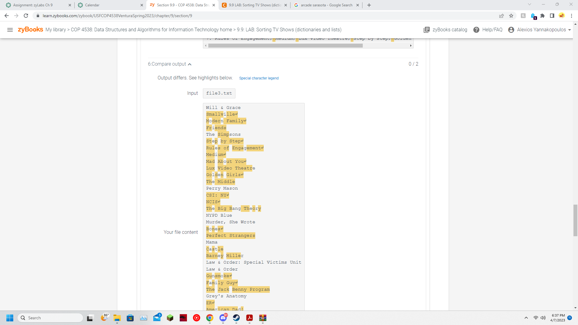Solved 9.9 LAB: Sorting TV Shows (dictionaries and lists) | Chegg.com