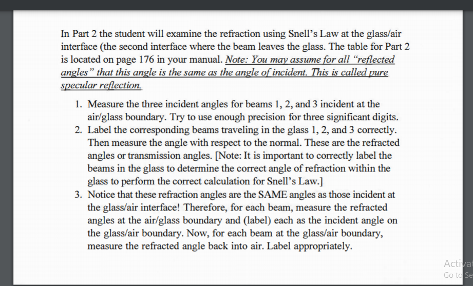 Solved 2 그 1 Part 2 normal glass l air interface ng 2 hair | Chegg.com