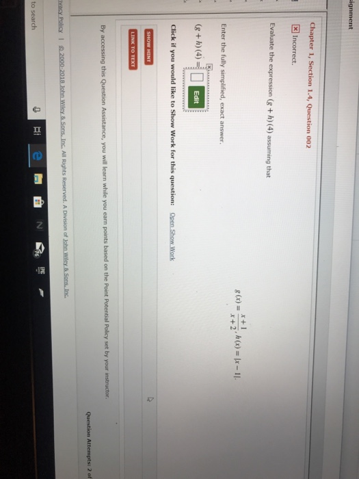 Solved ignment Chapter 1, Section 1.4, Question 002 x | Chegg.com