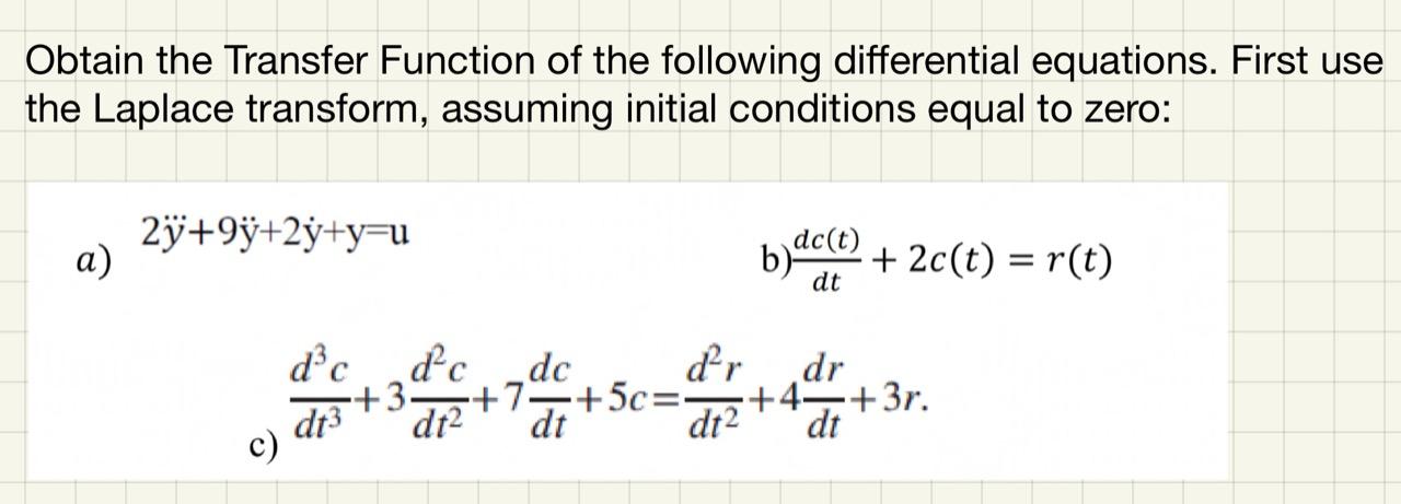 Solved Obtain the Transfer Function of the following | Chegg.com