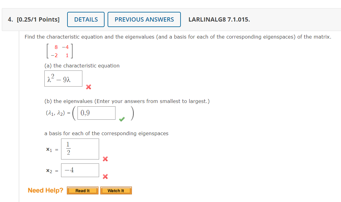 Solved Use the geometric method to find the eigenvalue(s) | Chegg.com