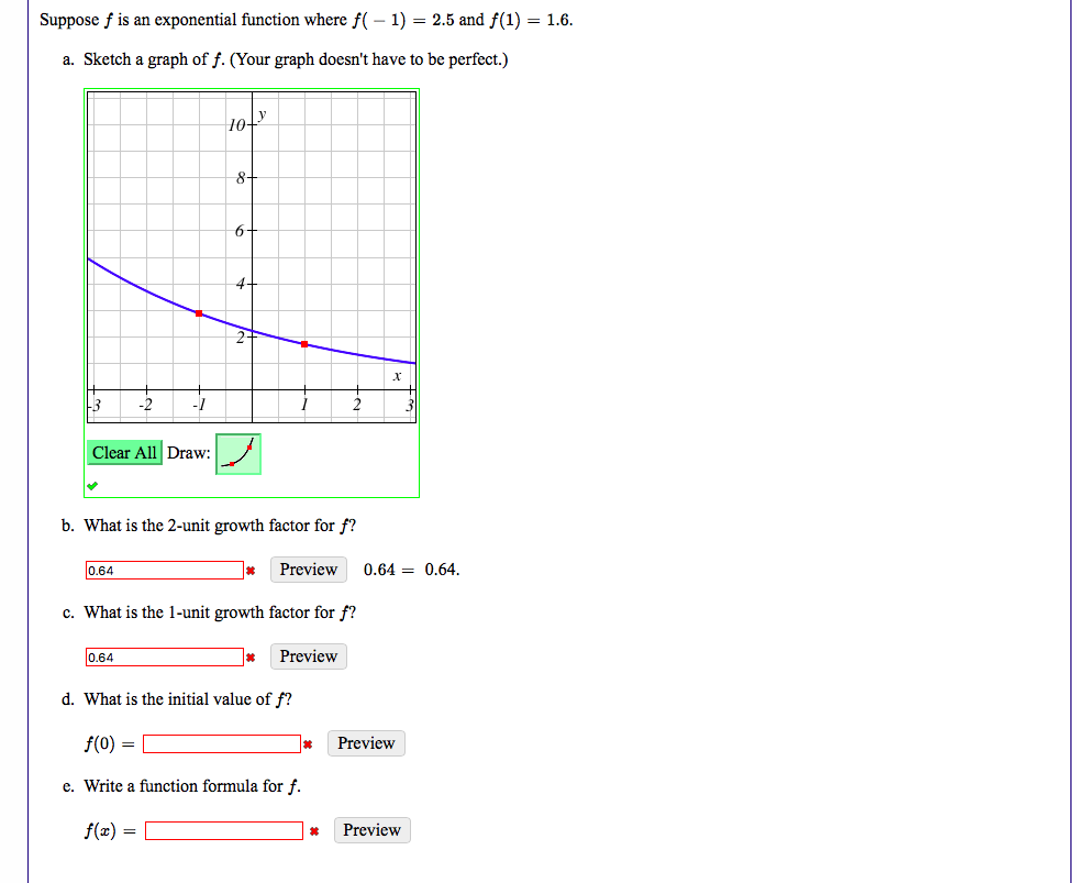 Solved suppose f is an exponential function where f(-1) = | Chegg.com