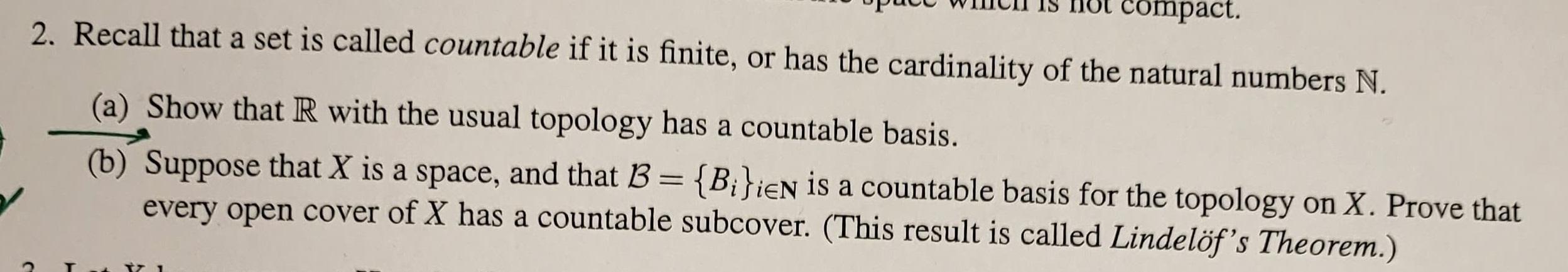 Solved 2. Recall that a set is called countable if it is | Chegg.com