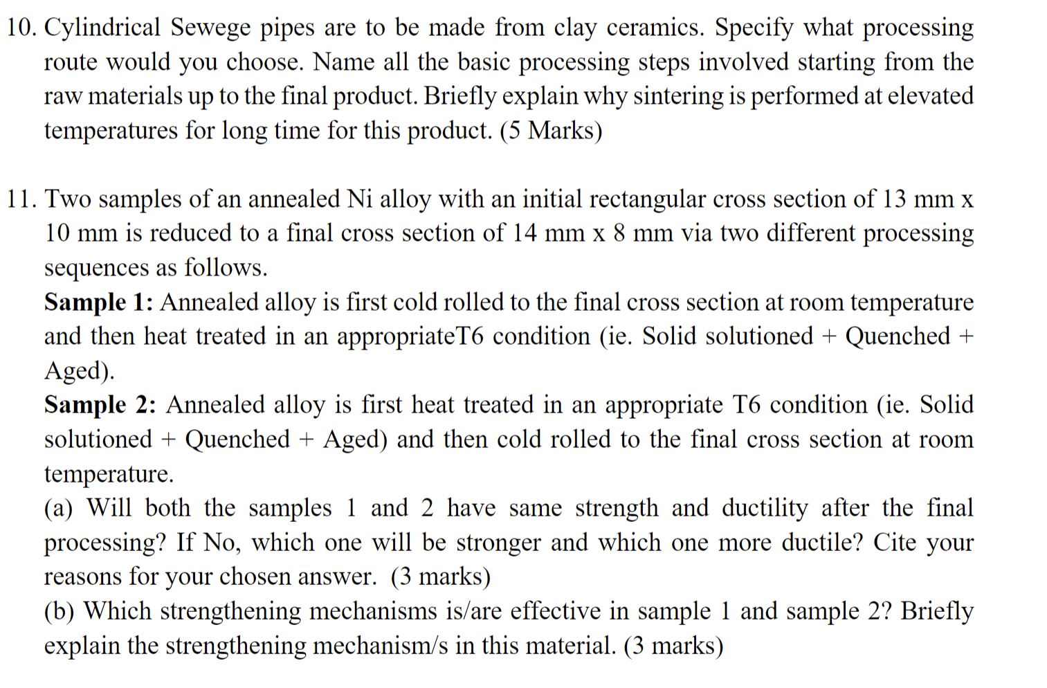 Solved 10. Cylindrical Sewege pipes are to be made from clay | Chegg.com