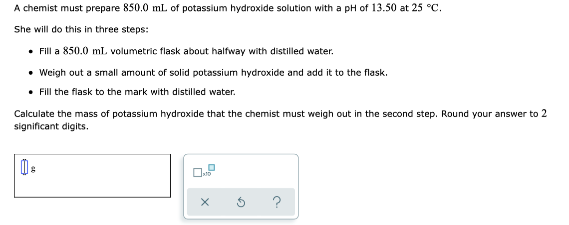 Solved A chemist dissolves 253. mg of pure nitric acid in | Chegg.com