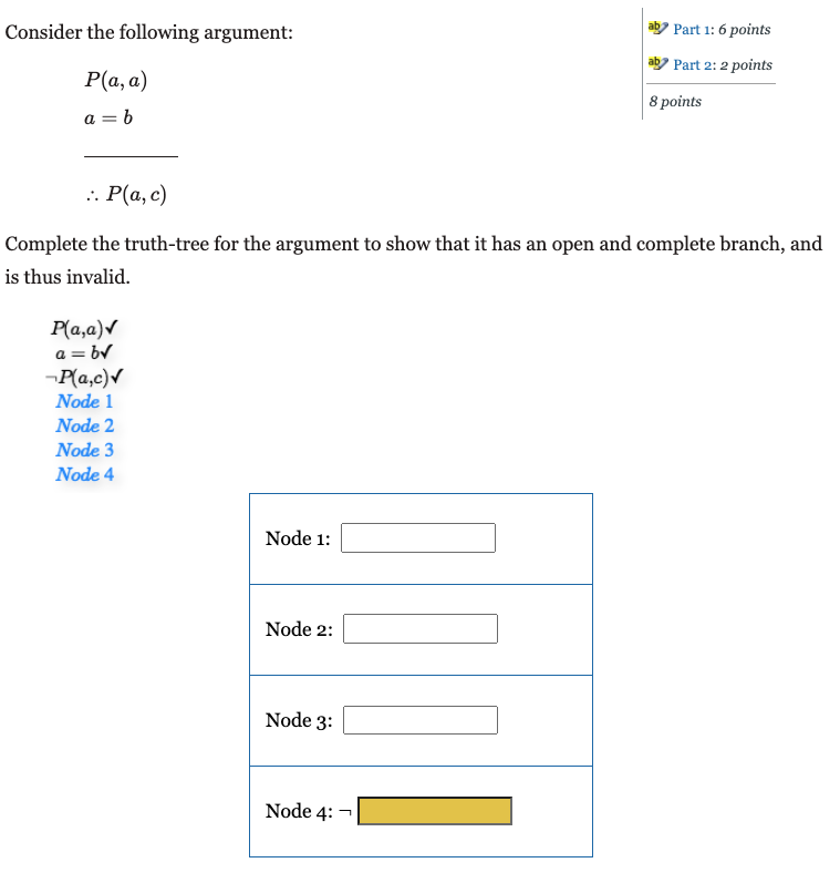 Solved Consider the following argument: abs Part 1: 6 points | Chegg.com