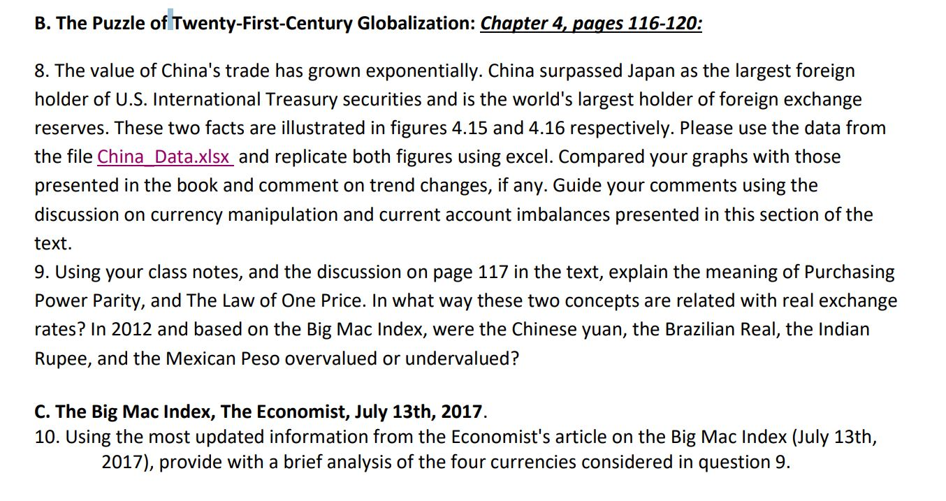 B. The Puzzle of Twenty-First-Century Globalization: | Chegg.com