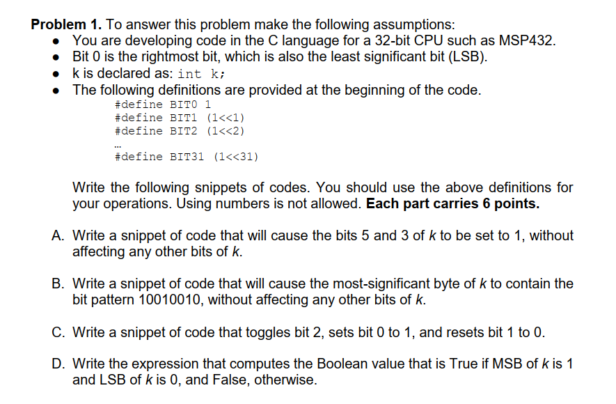 Solved Problem 1. To answer this problem make the following | Chegg.com