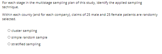 Solved For each stage in the multistage sampling plan of | Chegg.com