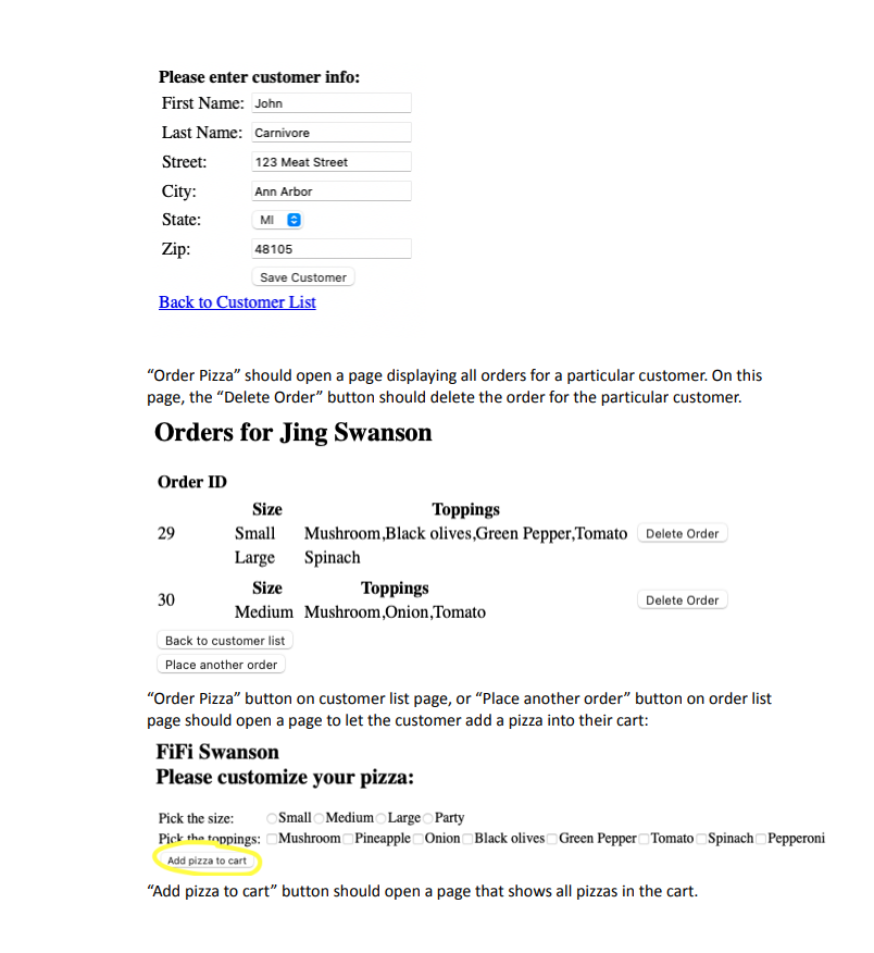 (100 points) Complete the pizza ordering system: In | Chegg.com