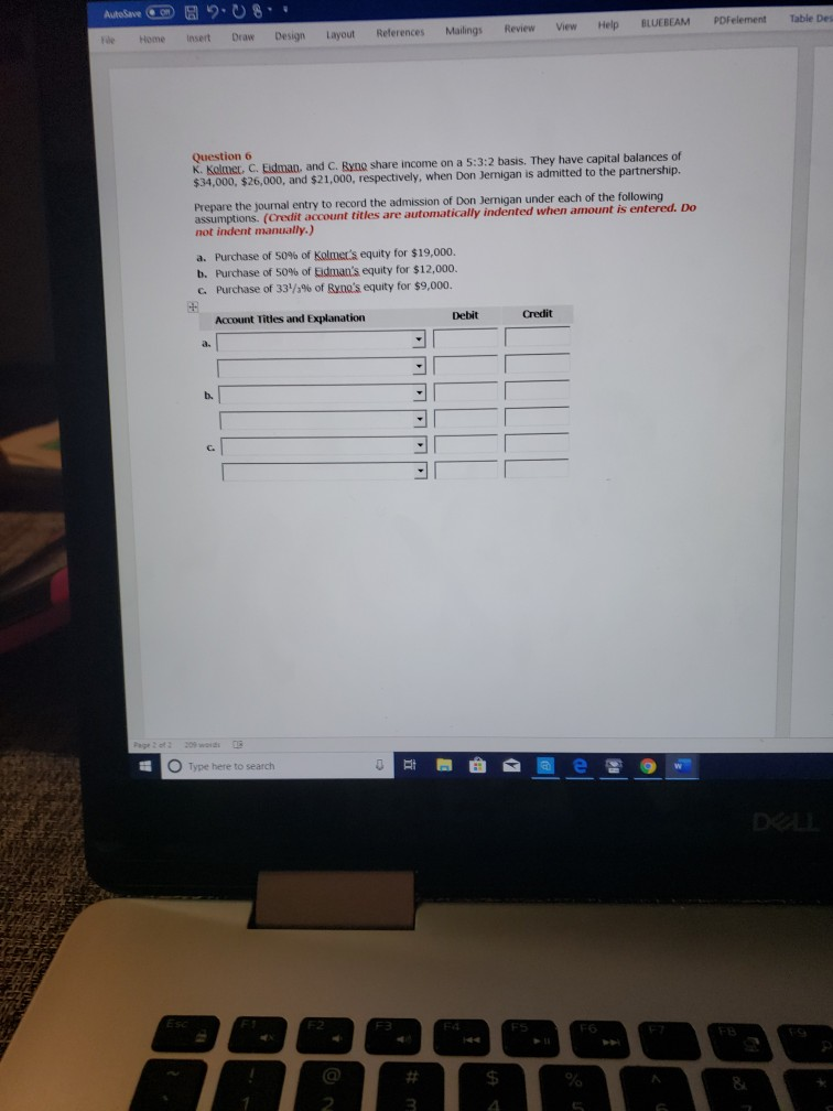 Solved . 8. AutoSave Table Des PDFelement BLUEBEAM Help View | Chegg.com