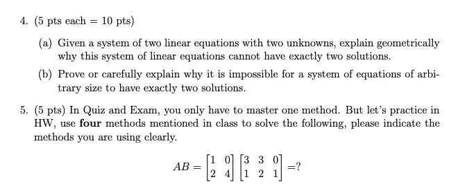 Solved 4. (5 pts each = 10 pts) (a) Given a system of two | Chegg.com Solved 4. (5 pts each = 10 pts) (a) Given a system of two | Chegg.com