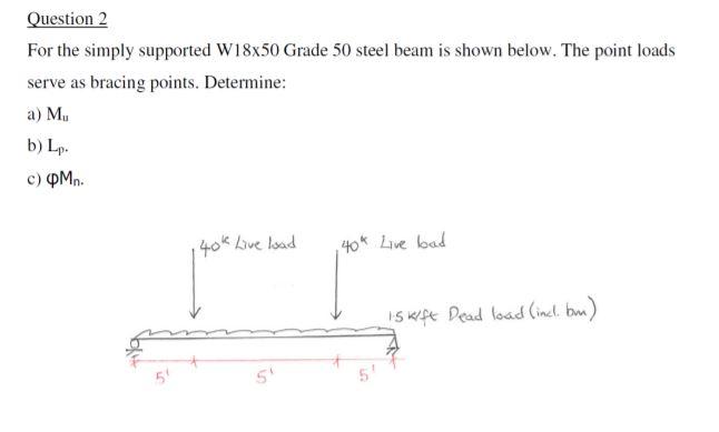 Solved Lp Limiting laterally unbraced length for the | Chegg.com