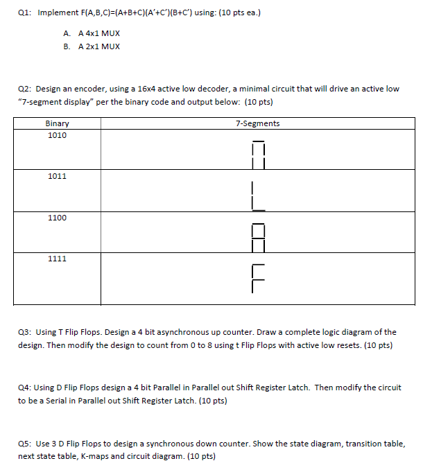 Solved Q1: Implement F(A,B,C) (A+B+C(A+C'(B+C) using: (10 | Chegg.com Solved Q1: Implement F(A,B,C) (A+B+C(A+C'(B+C) using: (10 | Chegg.com