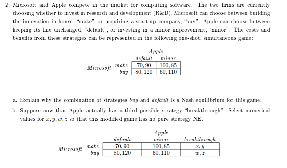 Solved 2. Microsoft and Apple compete in the market for | Chegg.com