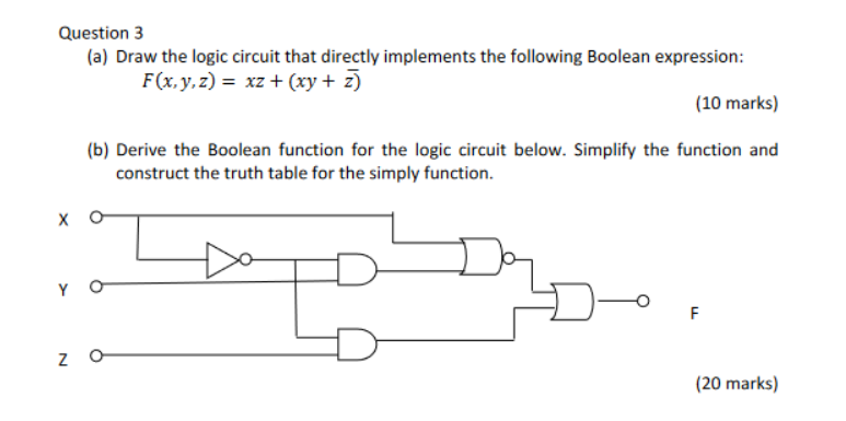 Solved Question 3 (a) Draw the logic circuit that directly | Chegg.com