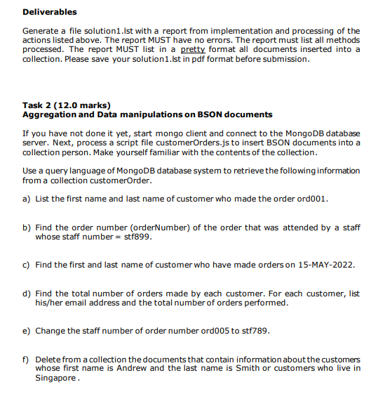 Solved Task 1 (3.0 marks) Task 1 Implementation of BSON | Chegg.com Solved Task 1 (3.0 marks) Task 1 Implementation of BSON | Chegg.com