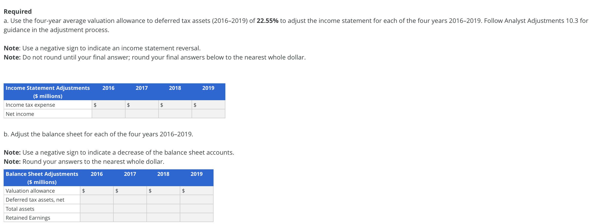 Solved Adjustments for Deferred Tax Asset Valuation | Chegg.com