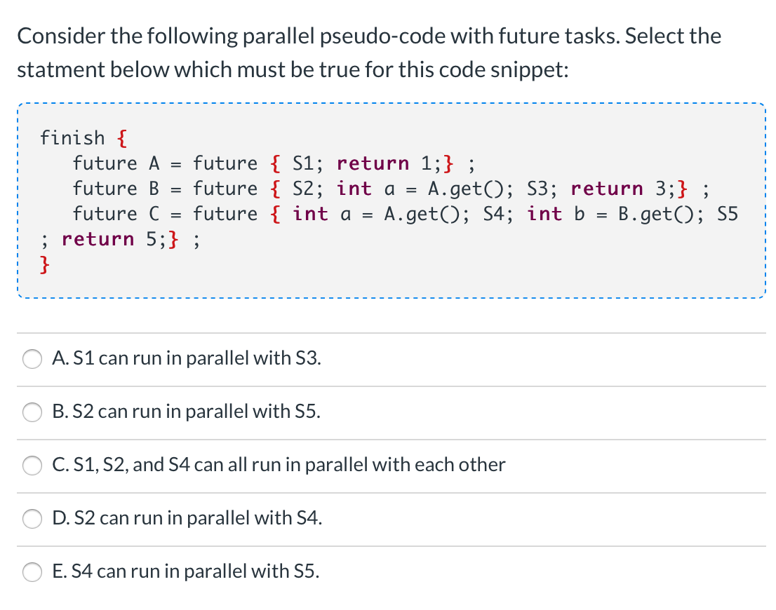 Solved Consider the following parallel pseudo-code with | Chegg.com