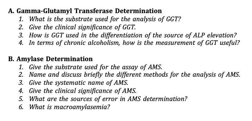Solved A. Gamma-Glutamyl Transferase Determination 1. What | Chegg.com