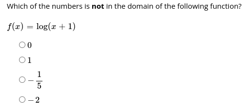 Solved Which of the numbers is not in the domain of the | Chegg.com