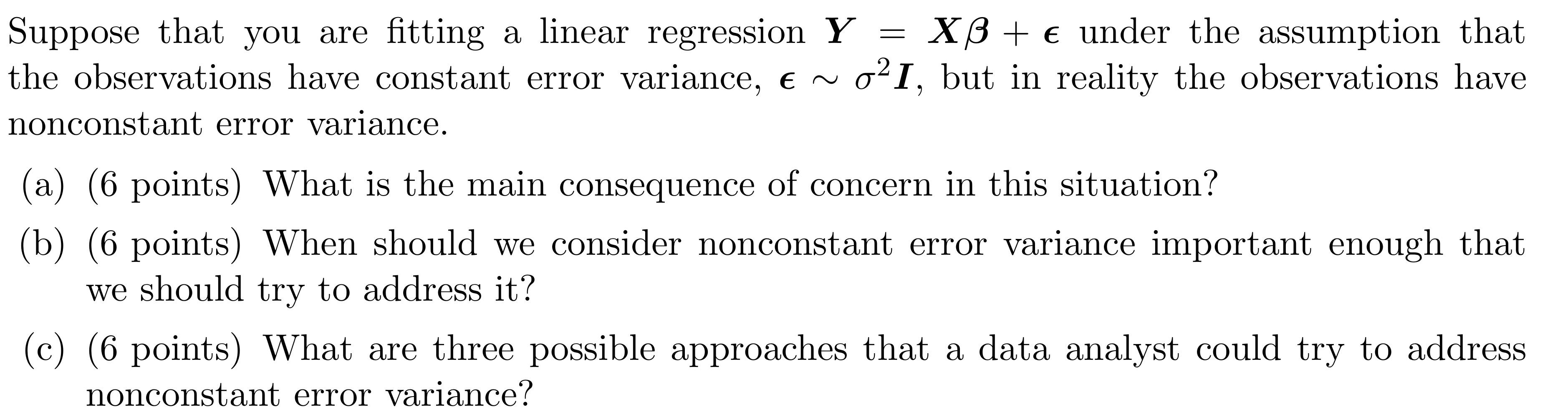Solved Suppose that you are fitting a linear regression | Chegg.com