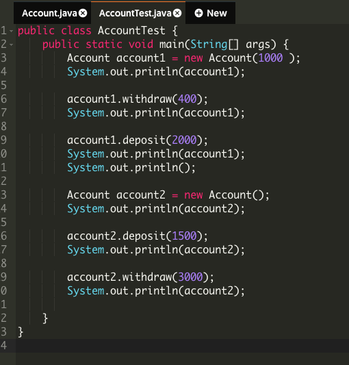Solved In this question, you are to (1) augment the Account | Chegg.com