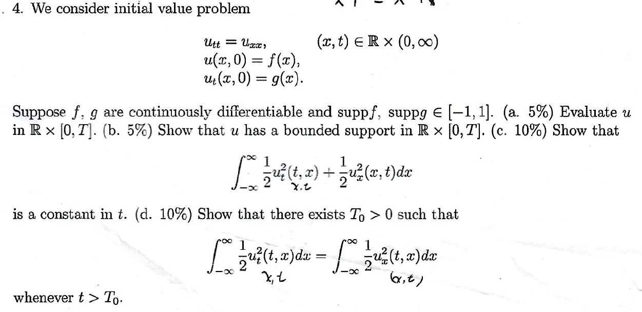 Solved The (t,x) change on part (c), part (d) change to | Chegg.com