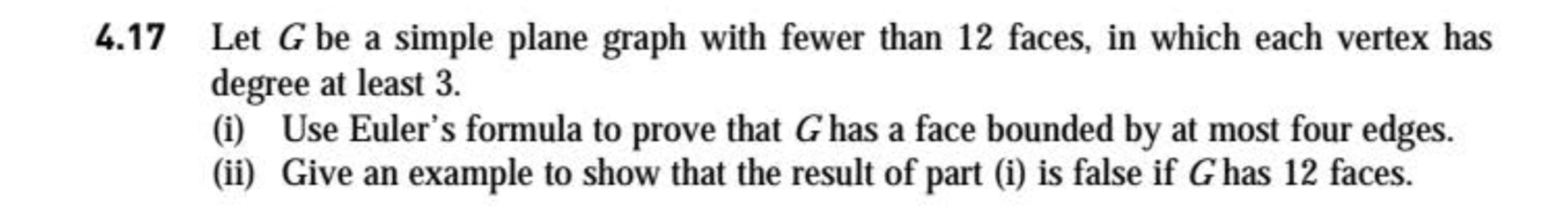 Solved 5.24 Let G be a simple plane graph with fewer than 12 | Chegg.com