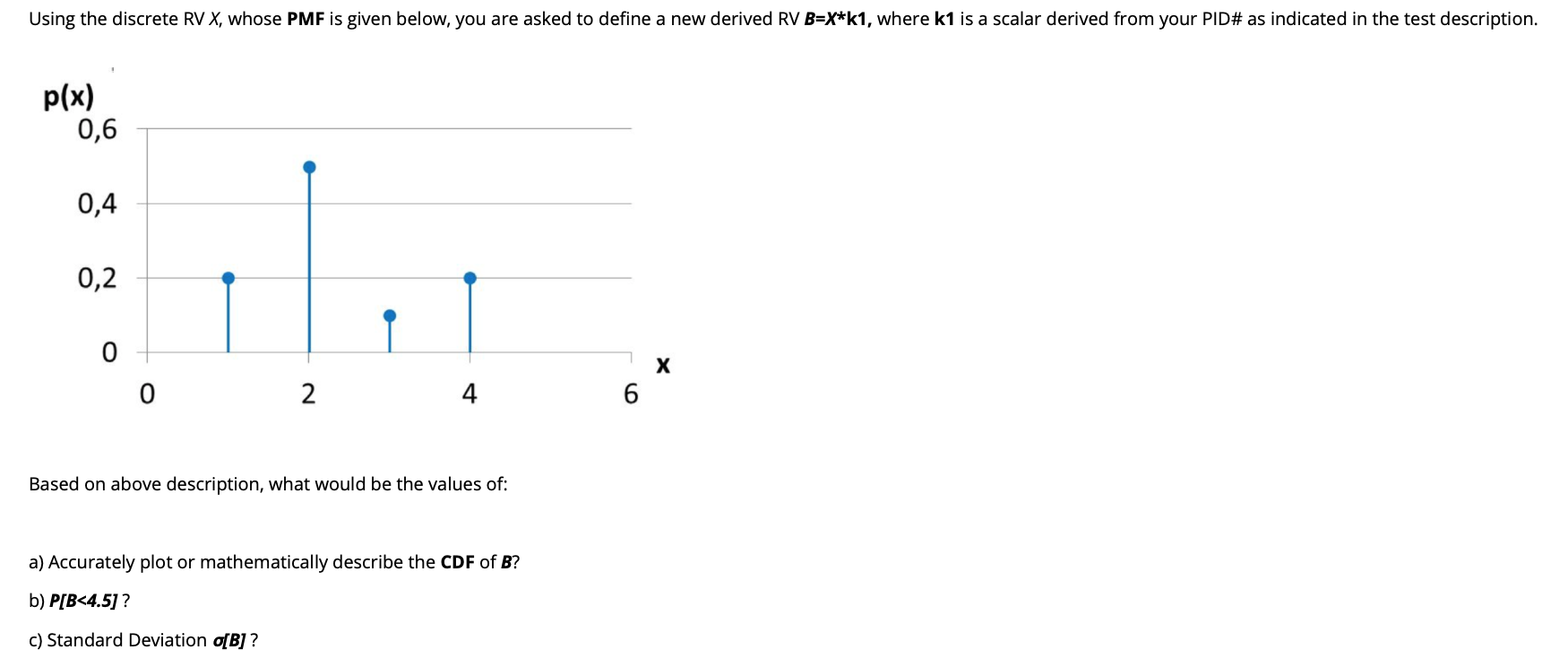 Solved Using the discrete RV X, whose PMF is given below, | Chegg.com