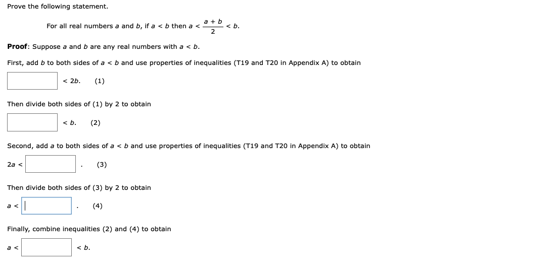 Solved Prove the following statement. For all real numbers a | Chegg.com