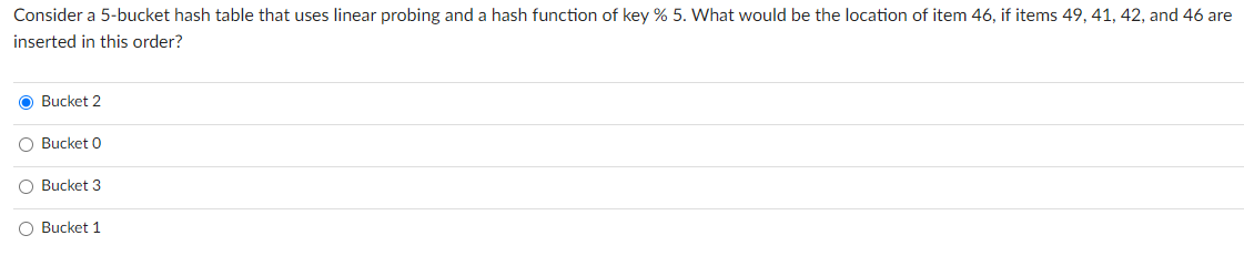 Solved Consider a 5 -bucket hash table that uses linear | Chegg.com