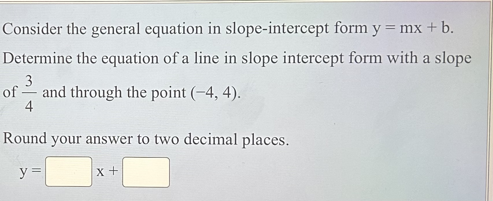 Solved Consider the general equation in slope-intercept form | Chegg.com