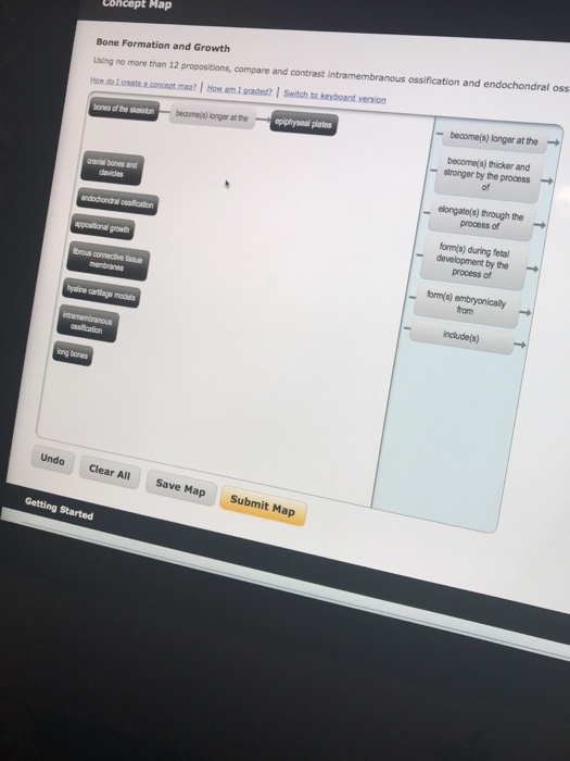 Solved Concept Map Bone Formation and Growth using no more | Chegg.com