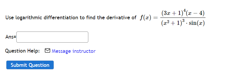 Solved Use logarithmic differentiation to find the | Chegg.com