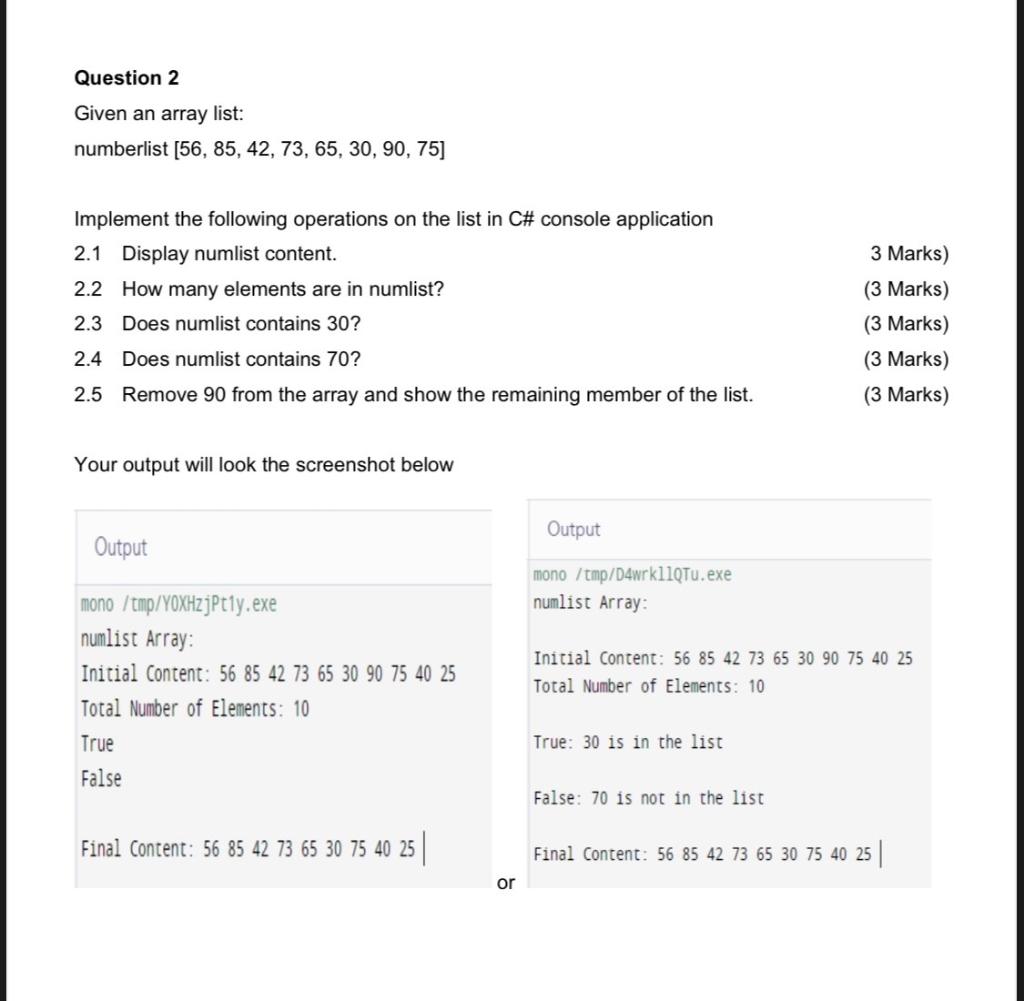 Solved Your output will look the screenshot below | Chegg.com