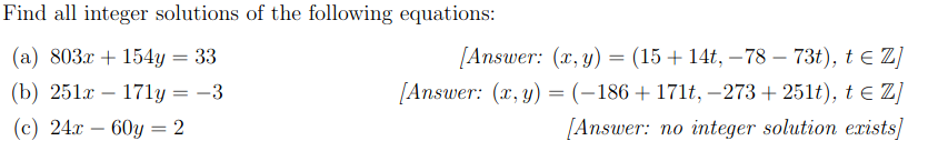 Solved Find all integer solutions of the following | Chegg.com