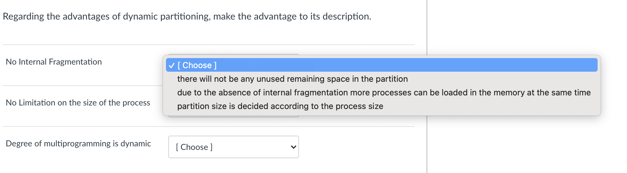 Solved In dynamic partitioning, how is the partition size | Chegg.com