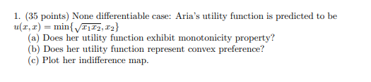 Solved 1. (35 points) None differentiable case: Aria's | Chegg.com