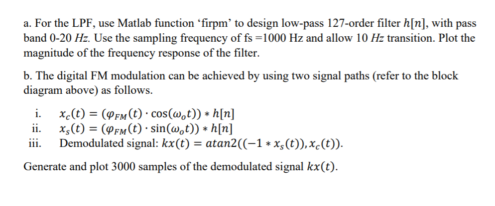 In practice, FM signals are demodulated using a | Chegg.com