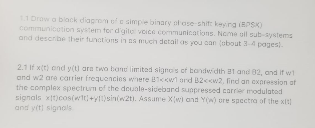 Solved 1.1 Draw a block diagram of a simple binary | Chegg.com